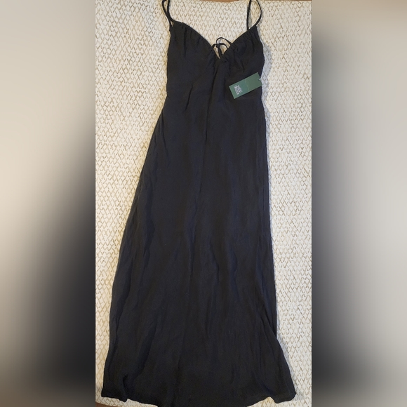 wild fable | Dresses | Wild Fable Maxi Tie In The Back Black Dress S ...